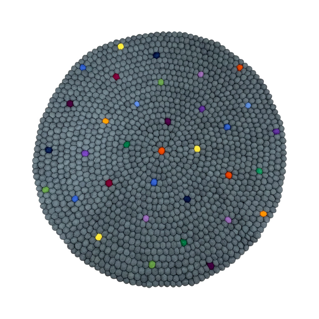 Felt Ball Mat - Grey & Freckle - 90cm