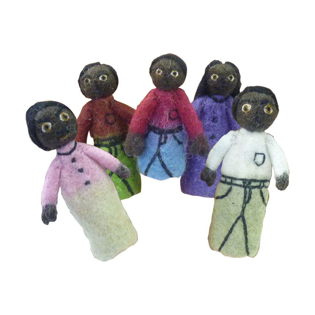 Felt African Finger Puppet - Set of 5