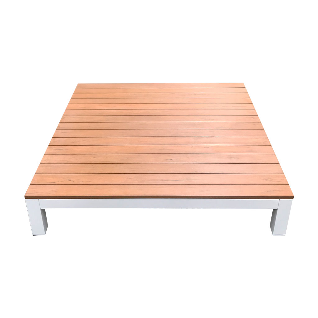 Outdoor Platform Stage - Teak-look & White 100x100x20cm