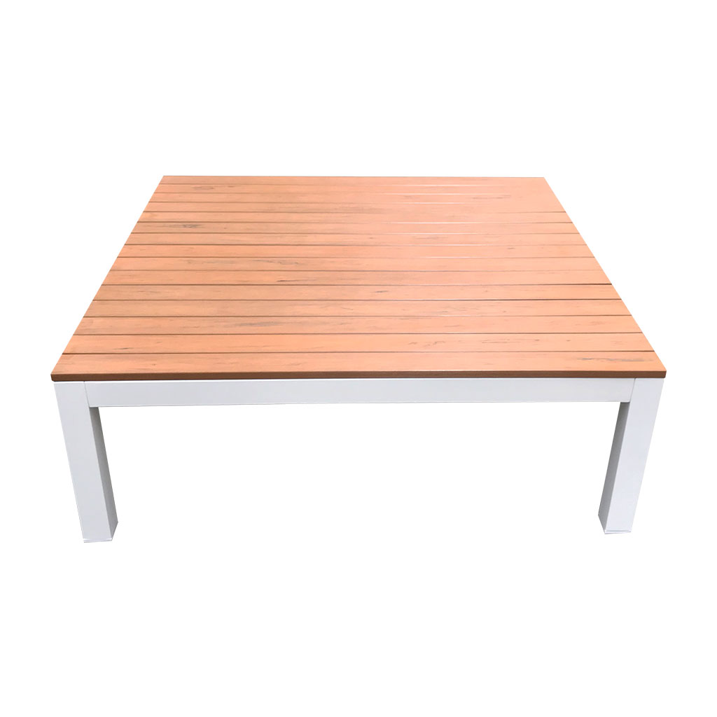Outdoor Platform Stage - Teak-look & White 100x100x35cm