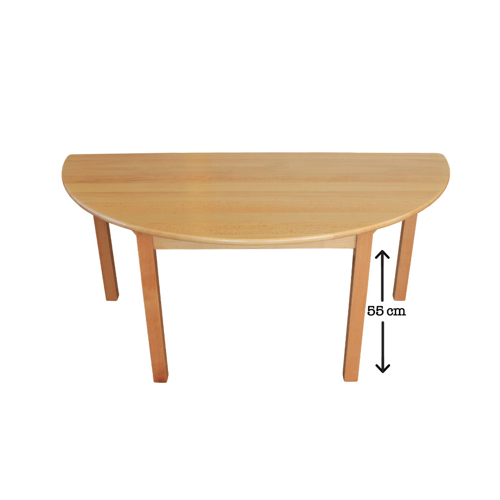 Hardwood Semi Circle Table 55 cm