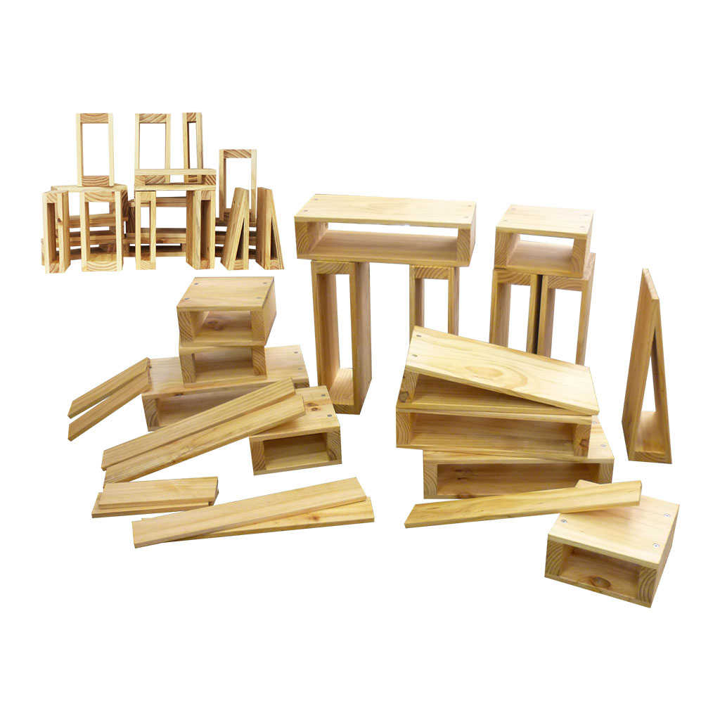 Timber Building Block Set - 45pc