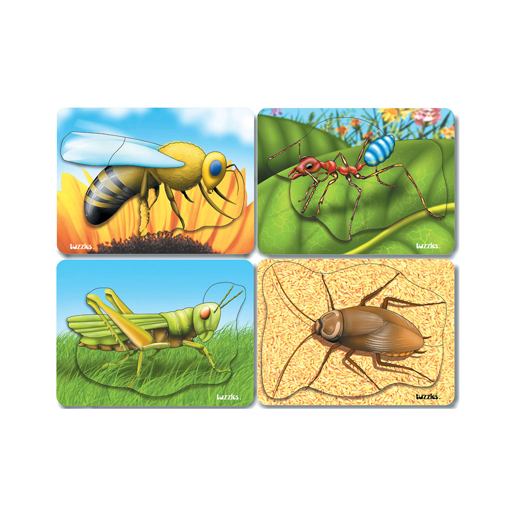 Garden Insect Raised Puzzle set of 4 15x20cm